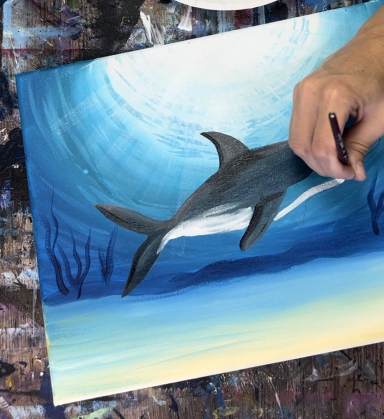 Shark Painting - Step By Step Online Acrylic Tutorial