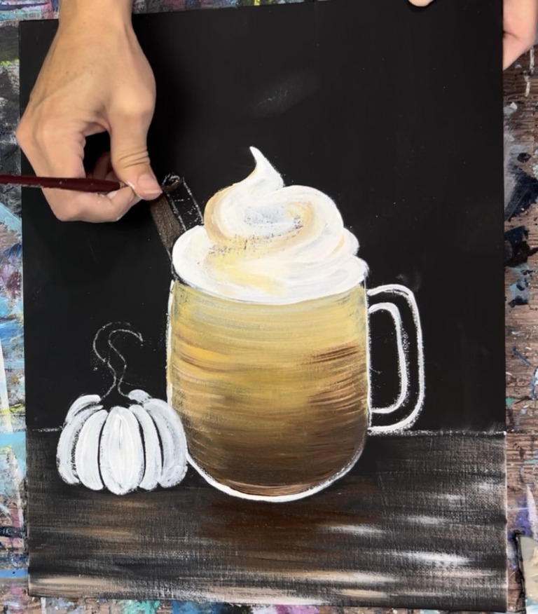 Pumpkin Spice Latte - Acrylic Painting Tutorial For Beginners - Tracie ...