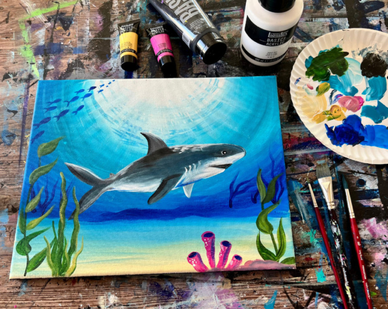 Shark Painting - Step By Step Online Acrylic Tutorial