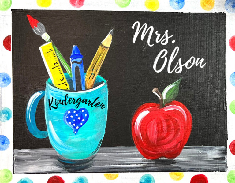 Teacher Painting - Customizable - Online Painting Tutorial - Tracie ...