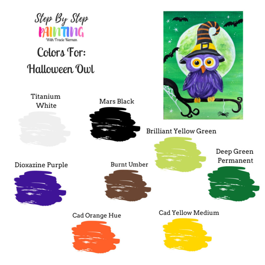 Halloween Owl - Acrylic Painting Tutorial - Tracie Kiernan - Step By ...
