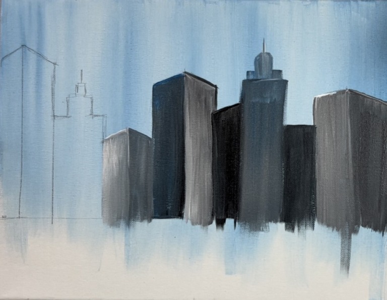 Fall In The City - Acrylic Painting Tutorial - Tracie Kiernan - Step By ...