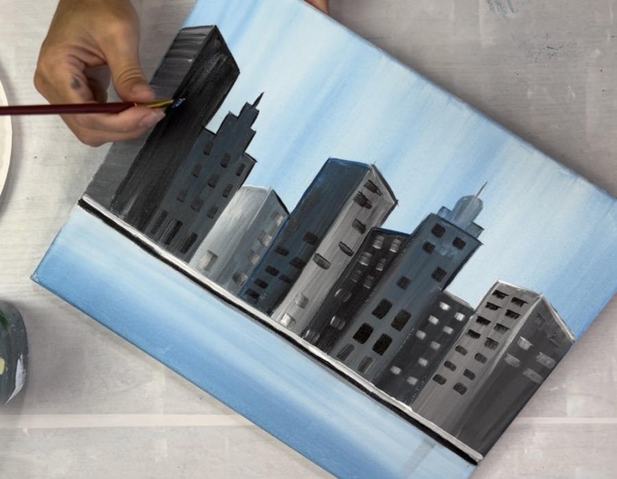 Fall In The City - Acrylic Painting Tutorial - Tracie Kiernan - Step By ...