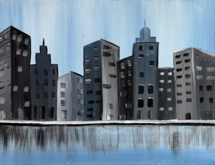 Fall In The City - Acrylic Painting Tutorial - Tracie Kiernan - Step By ...