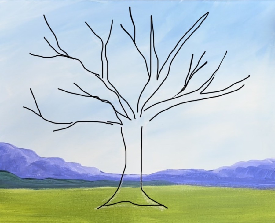 Paint A Fall Tree With Q-Tips! - Acrylic Painting Tutorial Online