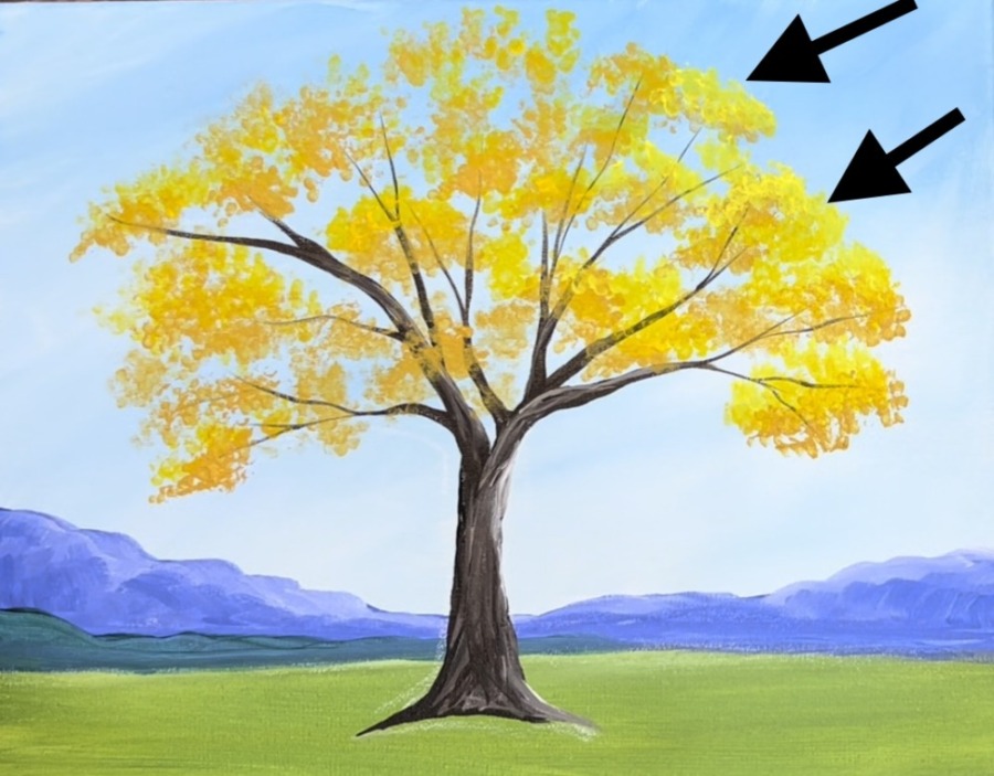 Paint A Fall Tree With Q-Tips! - Acrylic Painting Tutorial Online