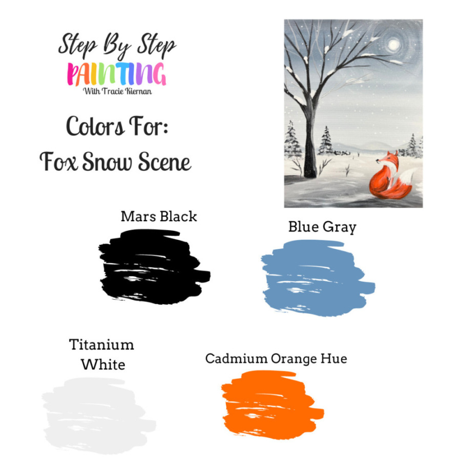 Fox Winter Scene - Acrylic Painting Tutorial - Tracie Kiernan - Step By ...