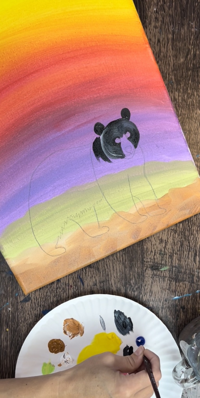 How To Paint "Bear Forest" - Bear Painting Online Tutorial - Tracie ...