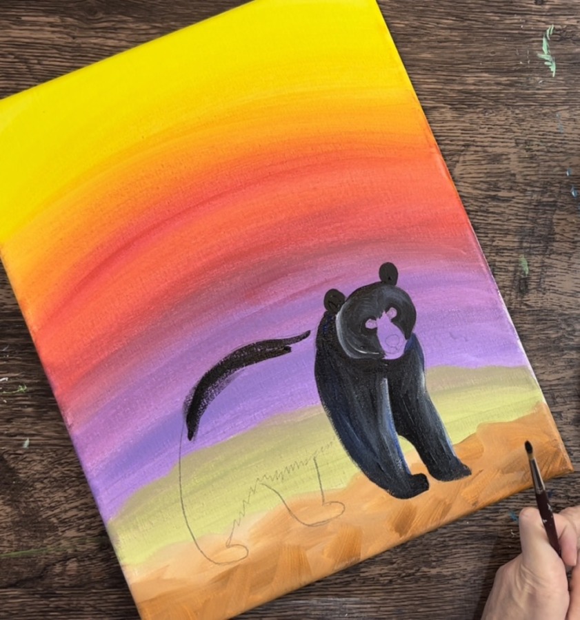 How To Paint "Bear Forest" - Bear Painting Online Tutorial - Tracie ...