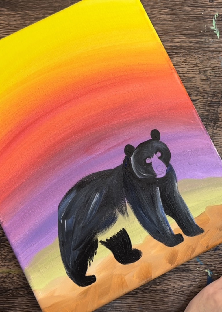 How To Paint "Bear Forest" - Bear Painting Online Tutorial - Tracie ...