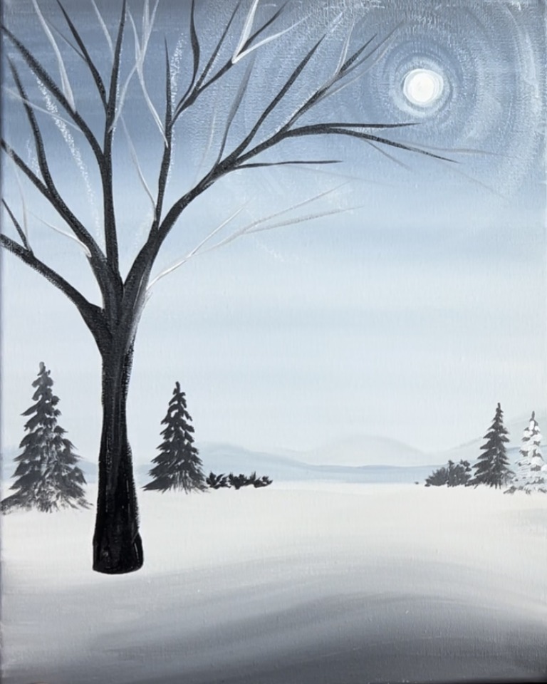 Fox Winter Scene - Acrylic Painting Tutorial - Tracie Kiernan - Step By ...