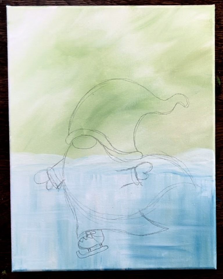 Ice Skating Gnome - Acrylic Painting Tutorial - Tracie Kiernan - Step ...