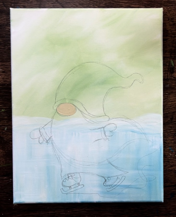 Ice Skating Gnome - Acrylic Painting Tutorial - Tracie Kiernan - Step ...