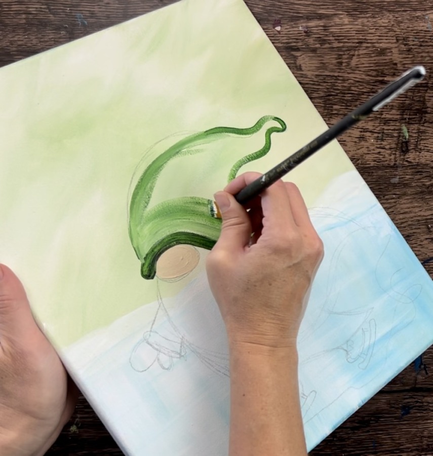 Ice Skating Gnome - Acrylic Painting Tutorial - Tracie Kiernan - Step ...