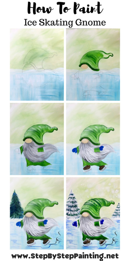 Ice Skating Gnome - Acrylic Painting Tutorial - Tracie Kiernan - Step ...
