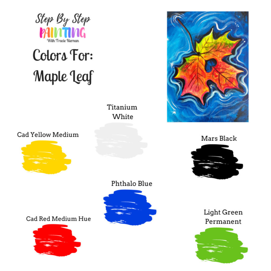 Maple Leaf Floating In Water - Acrylic Painting Tutorial - Tracie ...