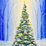 How To Paint A Christmas Tree In A Snowy Forest - Tracie Kiernan - Step ...