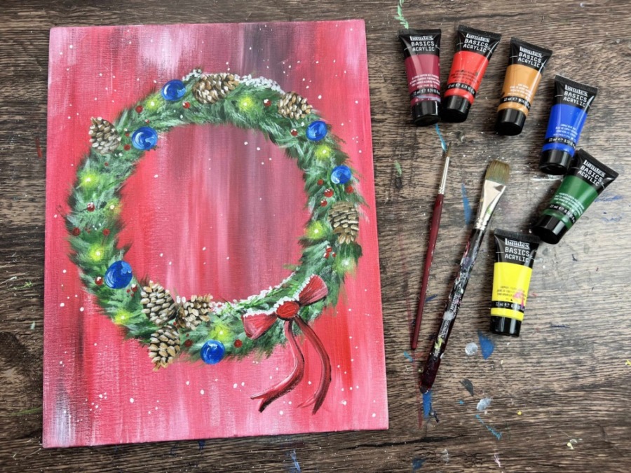 How To Paint A Christmas Wreath - Tracie Kiernan - Step By Step Painting
