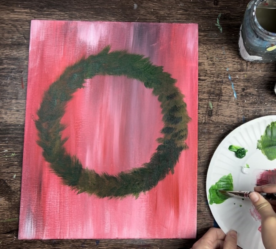 How To Paint A Christmas Wreath - Tracie Kiernan - Step By Step Painting
