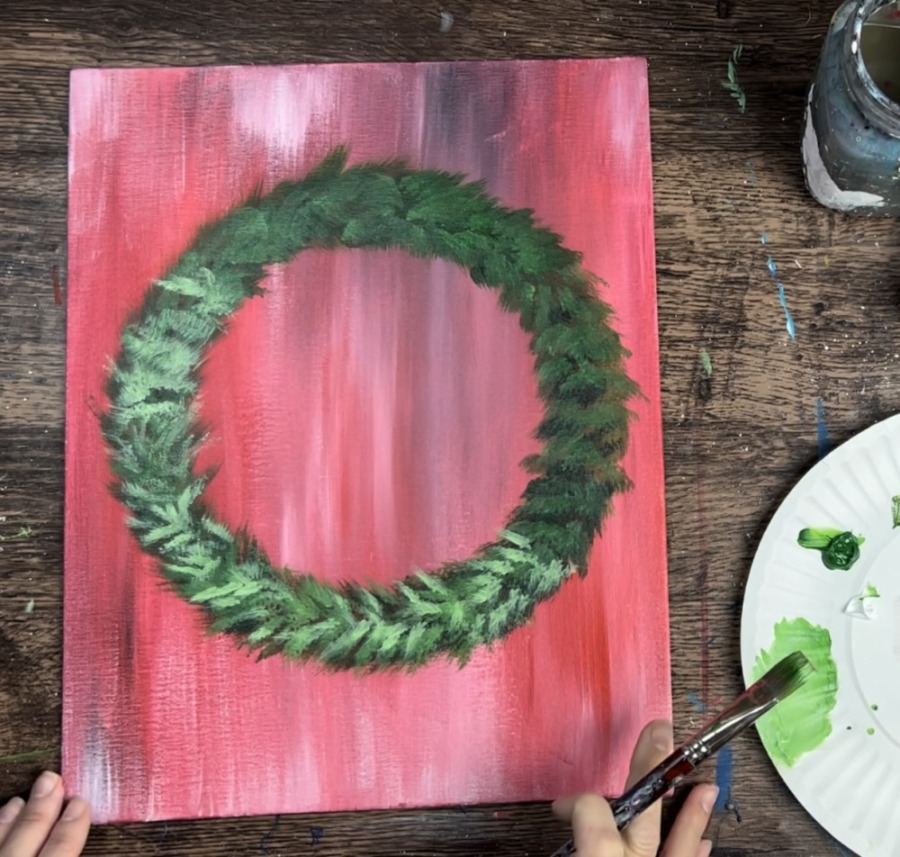 How To Paint A Christmas Wreath - Tracie Kiernan - Step By Step Painting