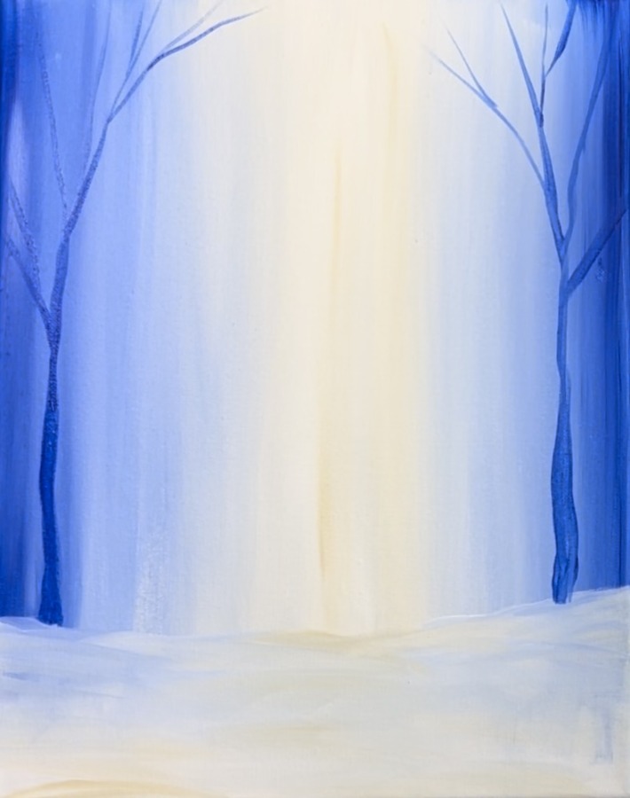 How To Paint A Christmas Tree In A Snowy Forest - Tracie Kiernan - Step ...