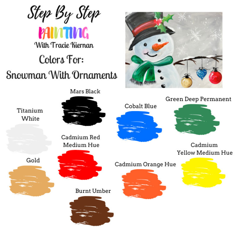 Snowman With Ornaments - Acrylic Painting Tutorial - Tracie Kiernan ...