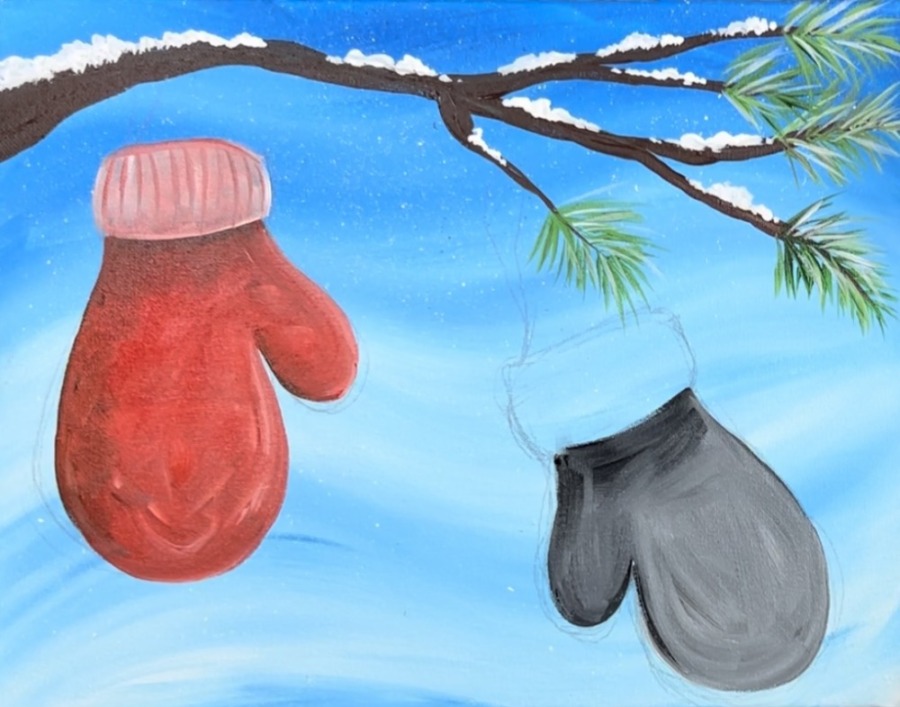 How To Paint "Christmas Mittens" - Acrylic Painting Tutorial - Tracie ...
