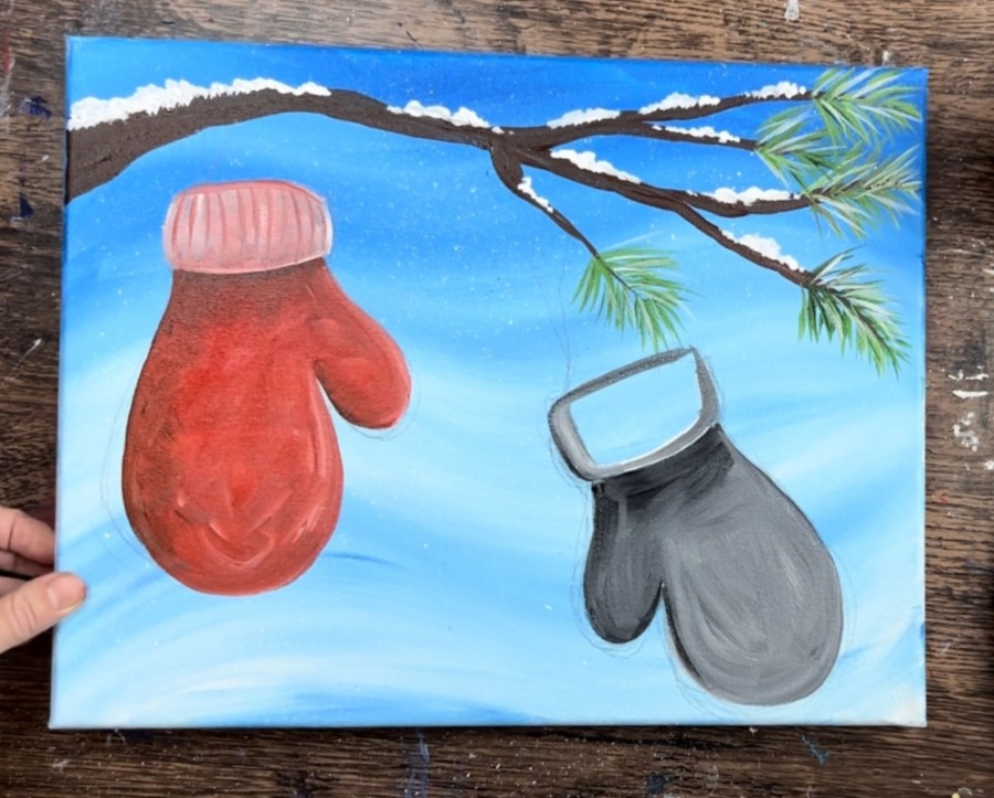 How To Paint "Christmas Mittens" - Acrylic Painting Tutorial - Tracie ...