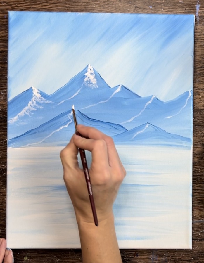 Snowy Mountain Scene - Acrylic Painting Tutorial - Tracie Kiernan ...