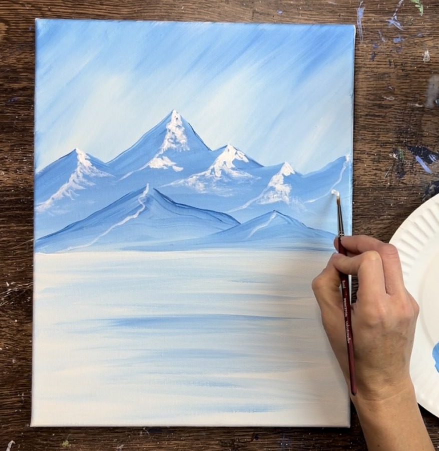 Snowy Mountain Scene - Acrylic Painting Tutorial - Tracie Kiernan ...