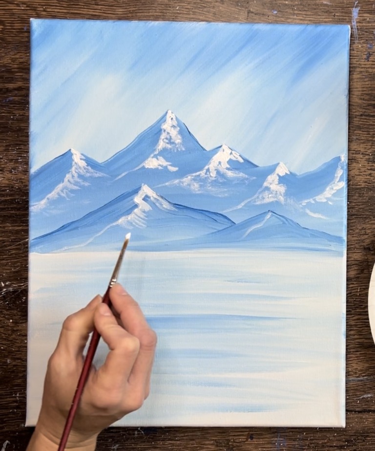 Snowy Mountain Scene - Acrylic Painting Tutorial - Tracie Kiernan ...