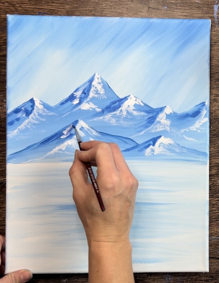 Snowy Mountain Scene - Acrylic Painting Tutorial - Tracie Kiernan ...