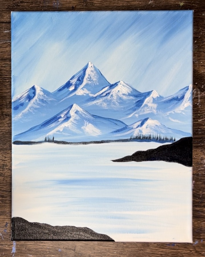 Snowy Mountain Scene - Acrylic Painting Tutorial - Tracie Kiernan ...