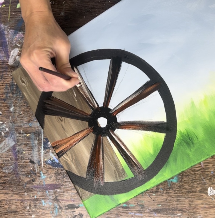 Wagon Wheel Painting - Step By Step Tutorial - Tracie Kiernan - Step By ...