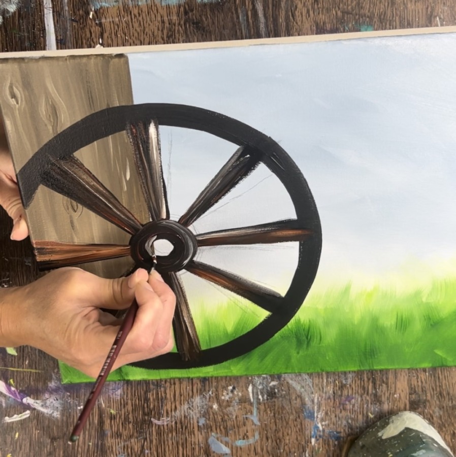 Wagon Wheel Painting - Step By Step Tutorial - Tracie Kiernan - Step By ...