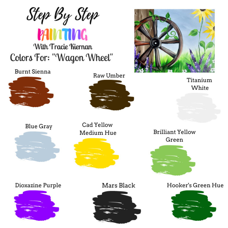 Wagon Wheel Painting - Step By Step Tutorial - Tracie Kiernan - Step By ...