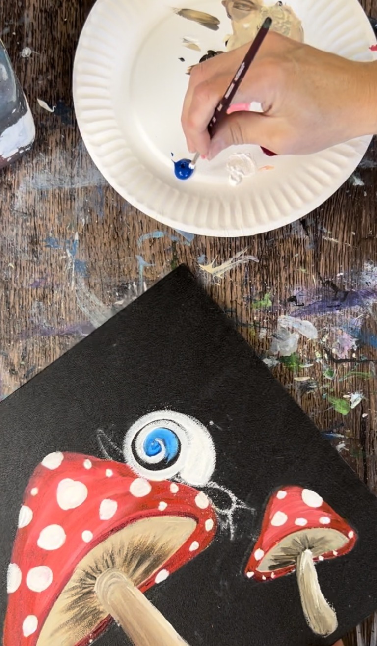 Mushroom Painting - Easy Online Acrylic Painting Tutorial