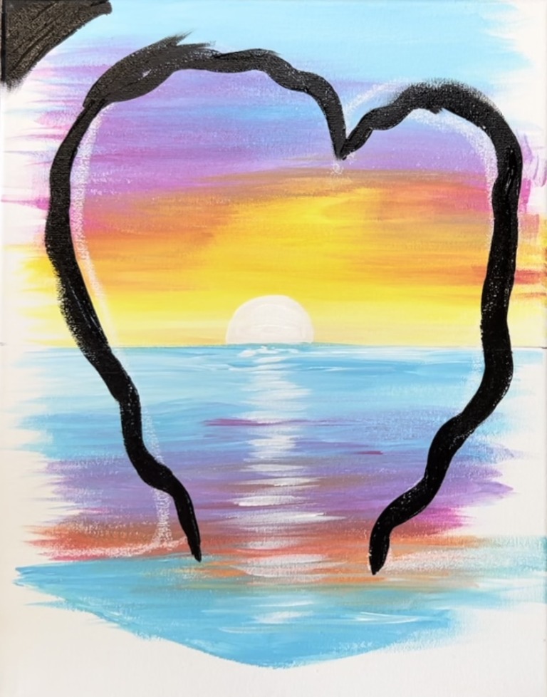 Sunset Ocean Dolphin Painting - Online Acrylic Tutorial