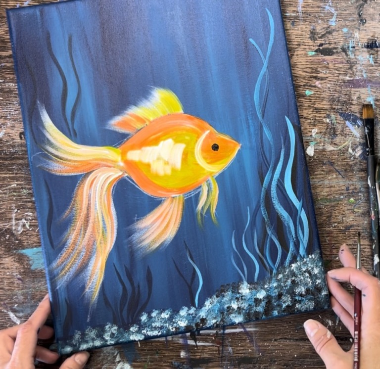 How To Paint A Goldfish - Acrylic Painting Tutorial - Tracie Kiernan ...