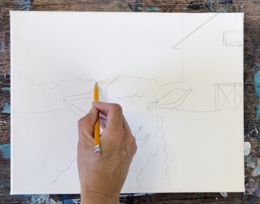 "Sheep Painting" - Acrylic Painting Online Tutorial