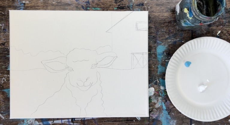 "Sheep Painting" - Acrylic Painting Online Tutorial