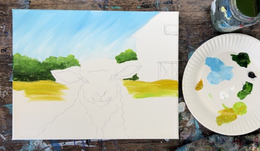 "Sheep Painting" - Acrylic Painting Online Tutorial