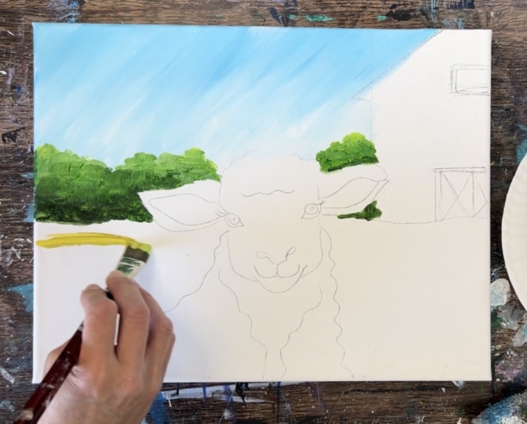 "Sheep Painting" - Acrylic Painting Online Tutorial