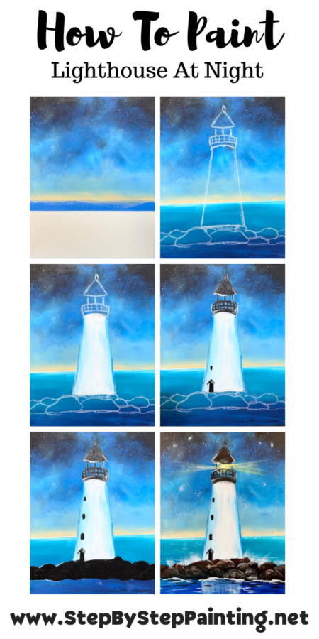 Lighthouse Painting - Acrylic Online Tutorial