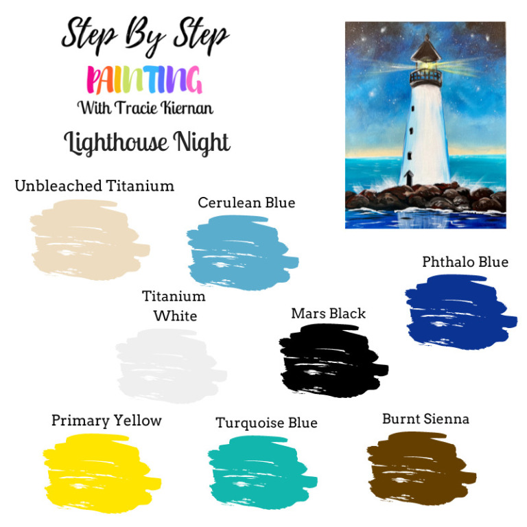 Lighthouse Painting - Acrylic Online Tutorial