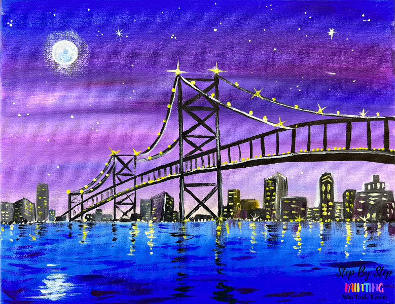 City Night Bridge - Bonus Tutorial - Tracie Kiernan - Step By Step Painting
