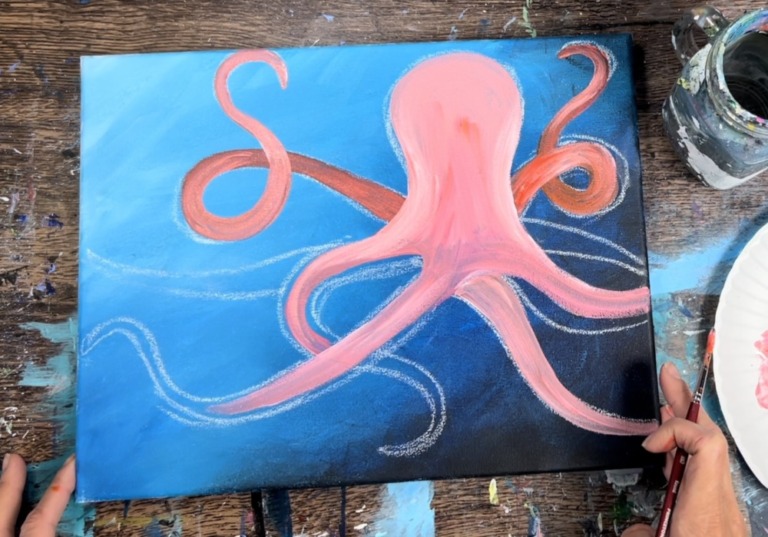 How To Paint An Octopus - Step By Step Painting Tutorial