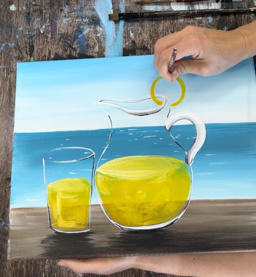 How To Paint "Lemonade By The Ocean" - Acrylic Painting Tutorial ...