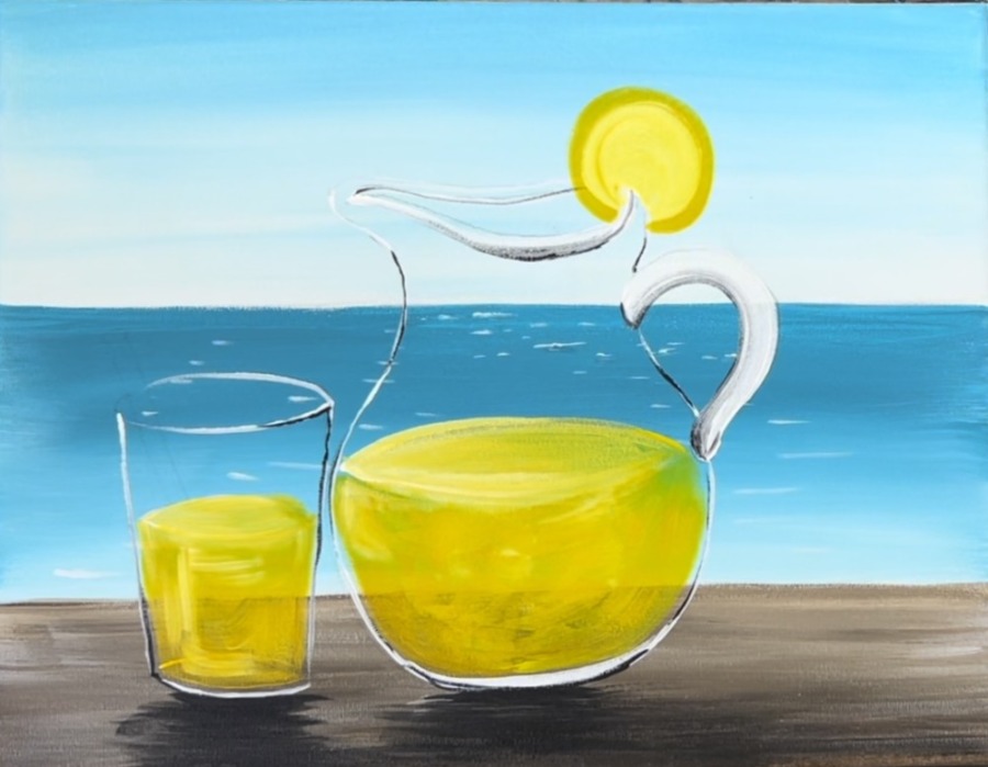 How To Paint "Lemonade By The Ocean" - Acrylic Painting Tutorial ...