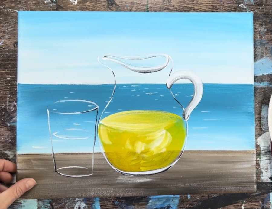 How To Paint "Lemonade By The Ocean" - Acrylic Painting Tutorial ...